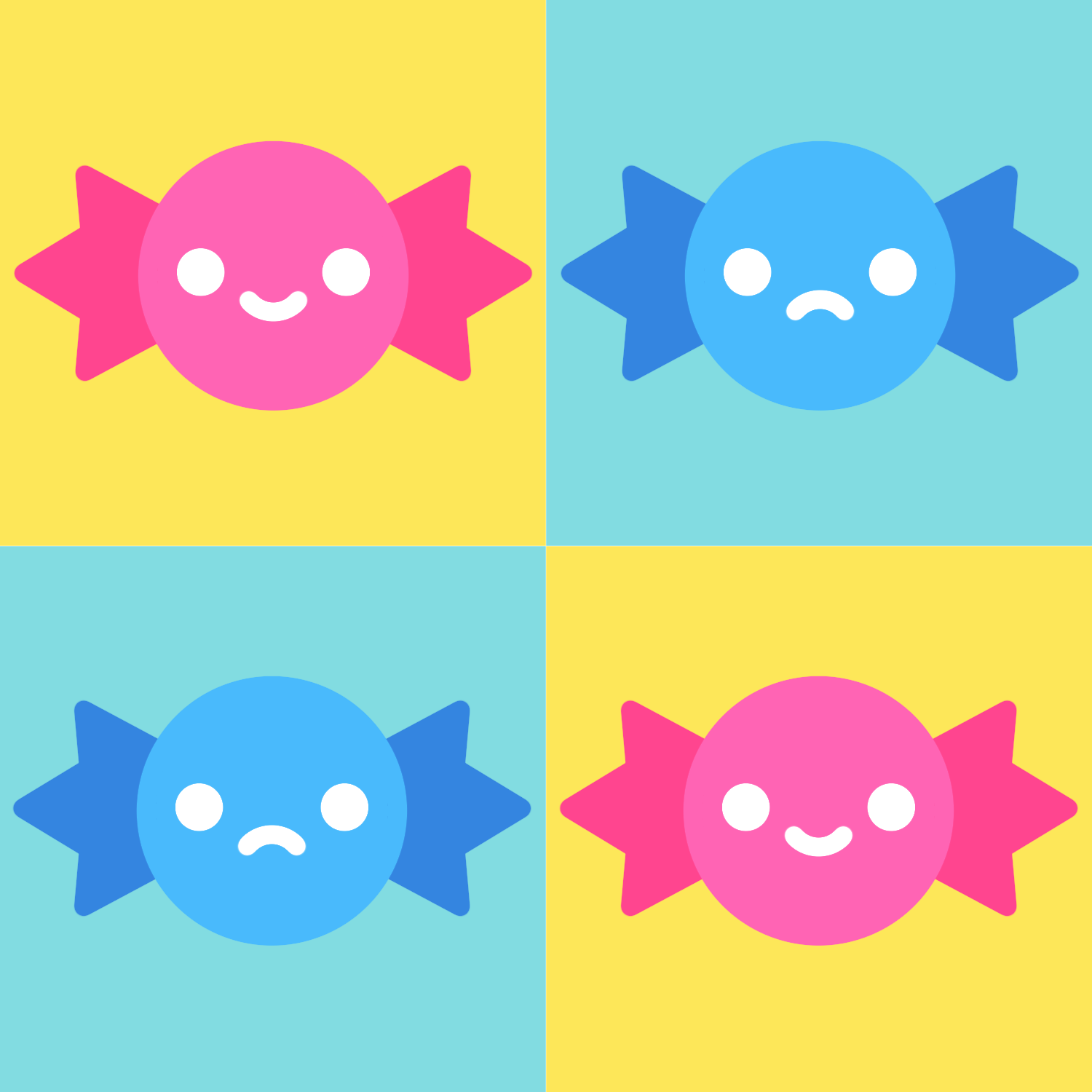 happy and sad Candies - Patterns - ibisPaint