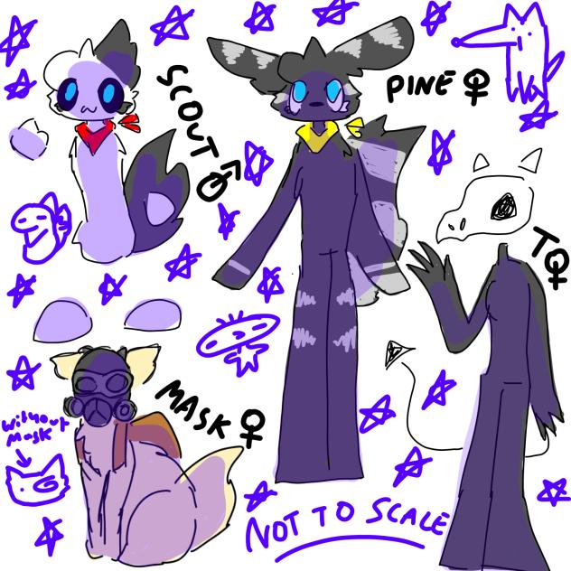 Very bad doodles of some OCs - ibisPaint