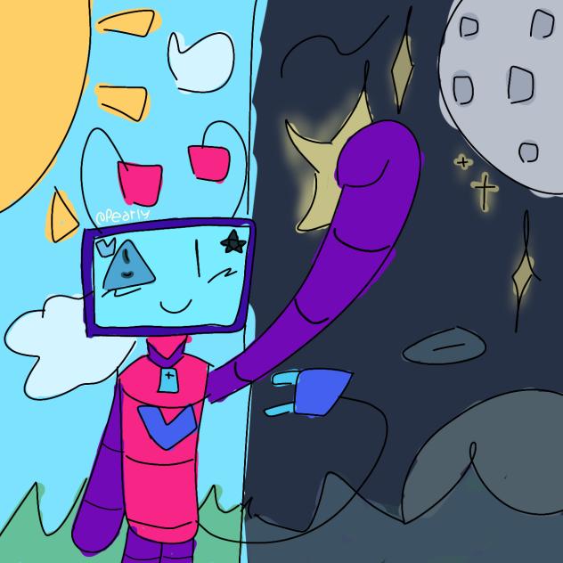 two sides of one robot - ibisPaint