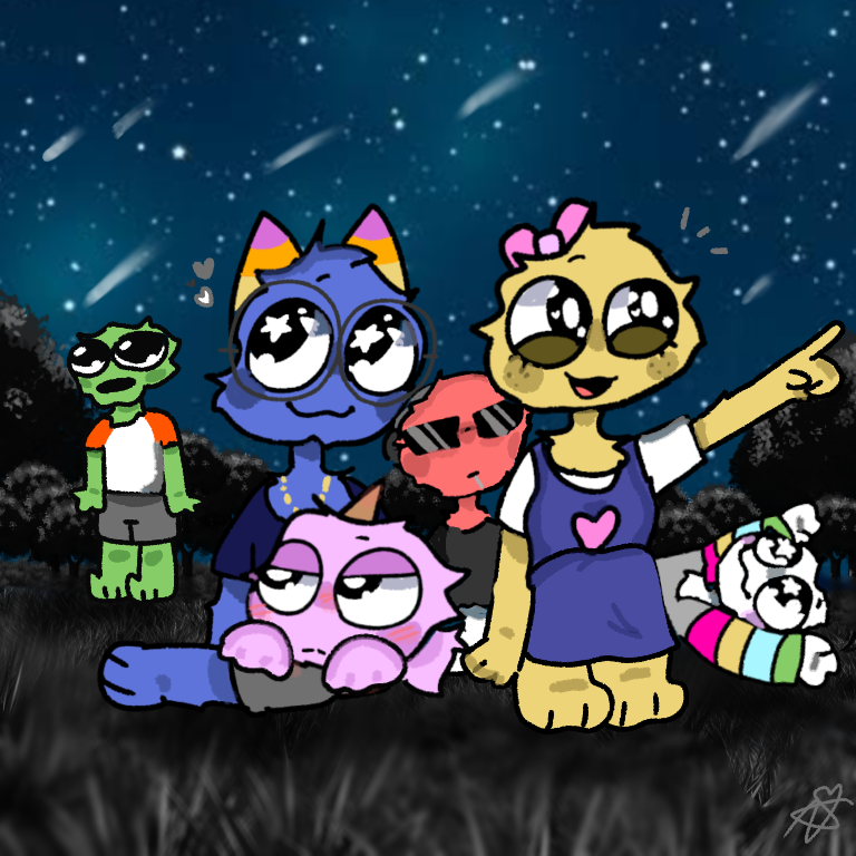 Uma noite estrelada com pipo - ibisPaint