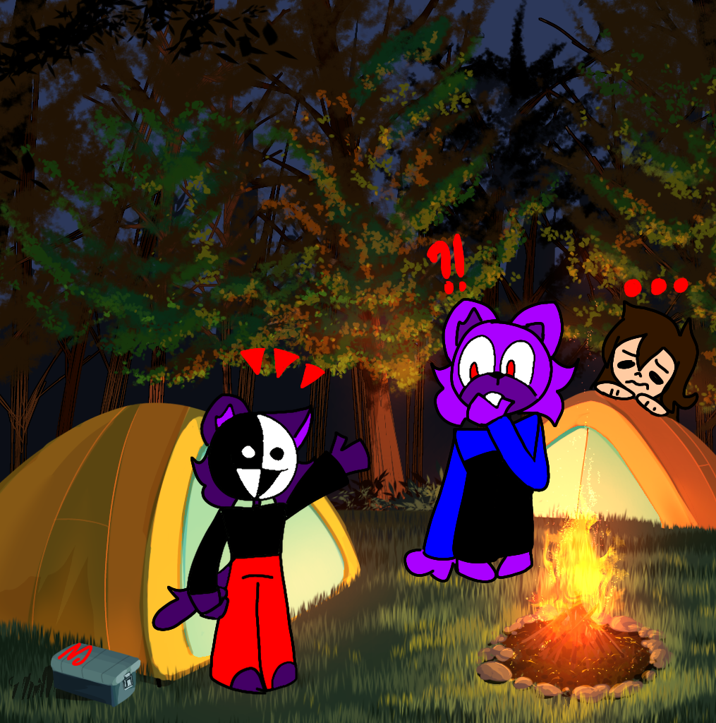 Camping, Grim is going all for her story - ibisPaint