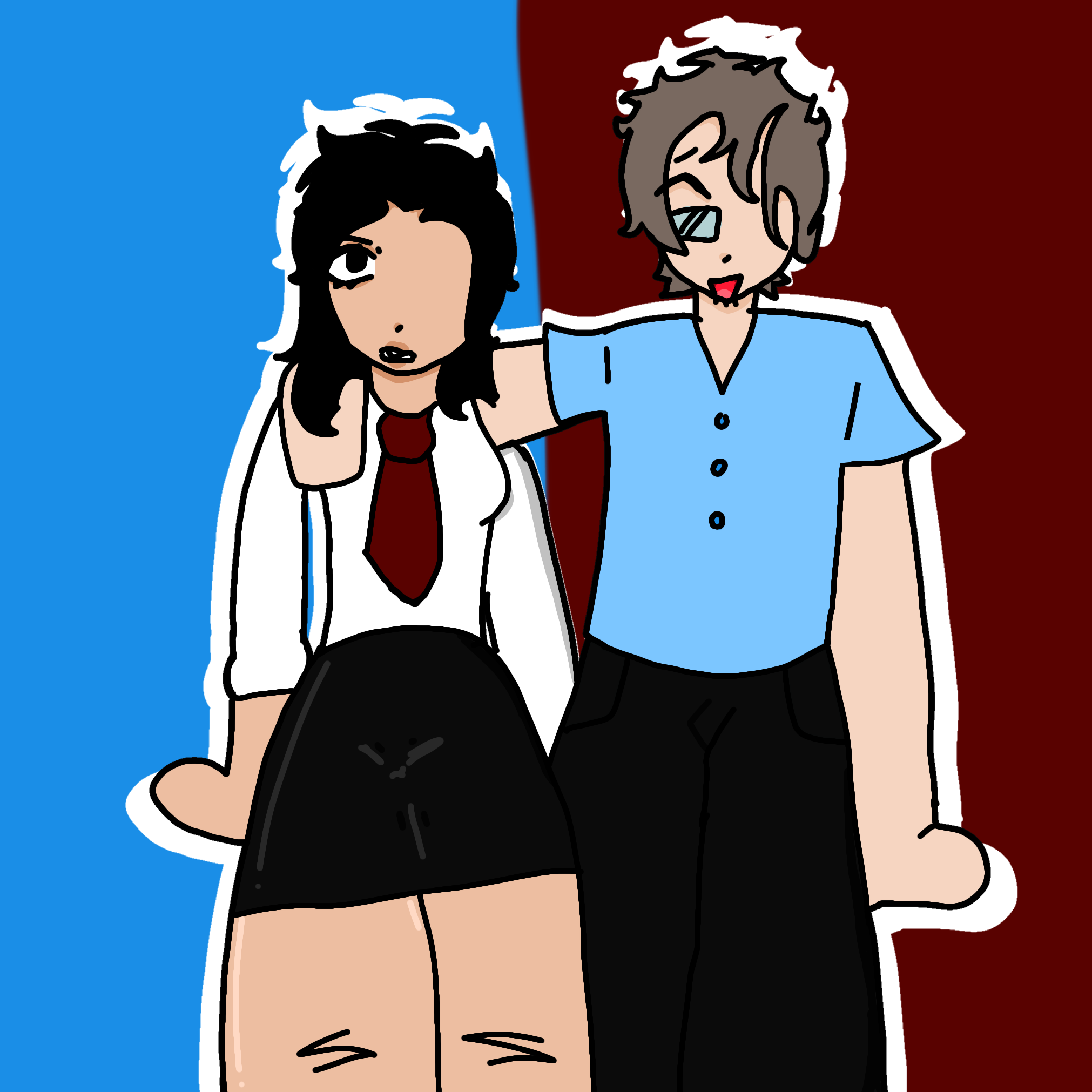 angry wife and nerdy husband - ibisPaint