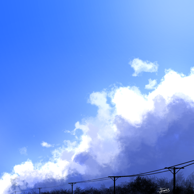 Blue sky clouds - ibisPaint
