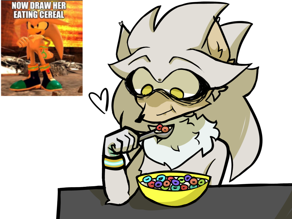 Now draw her eating cereal - ibisPaint