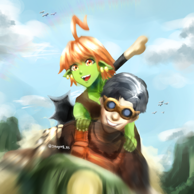 Goblin Girl & The Engineer - ibisPaint