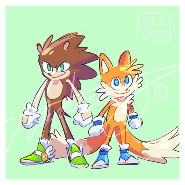 SHINY Sonic and Tails!! - ibisPaint