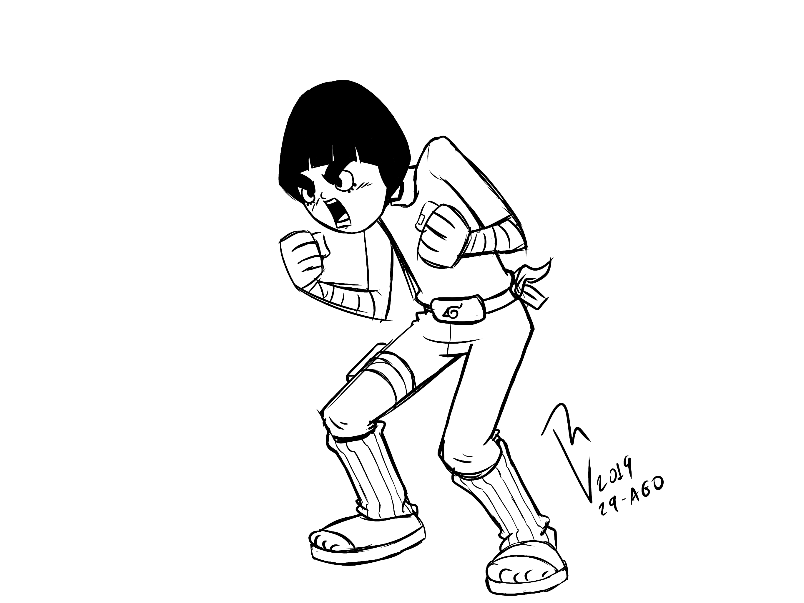 2019-08-29_01 — Rock Lee (Sketch) - ibisPaint