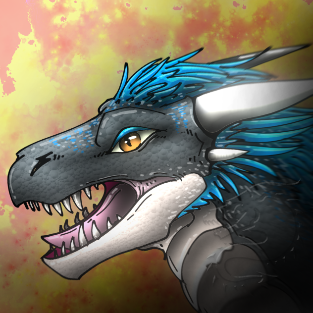 Blue feathered dragon - ibisPaint