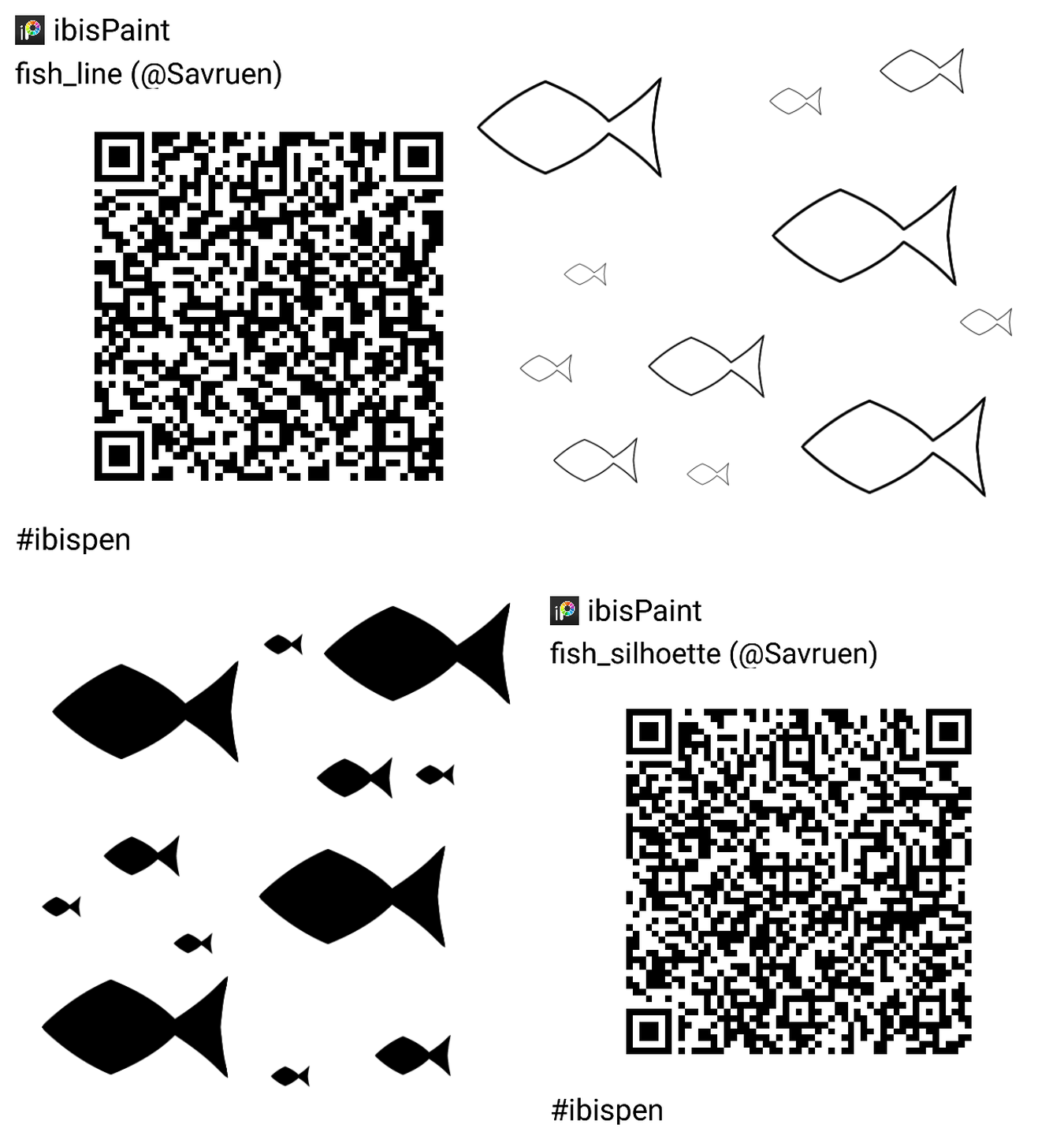 simple geometric fish brushes (Savruen) - ibisPaint