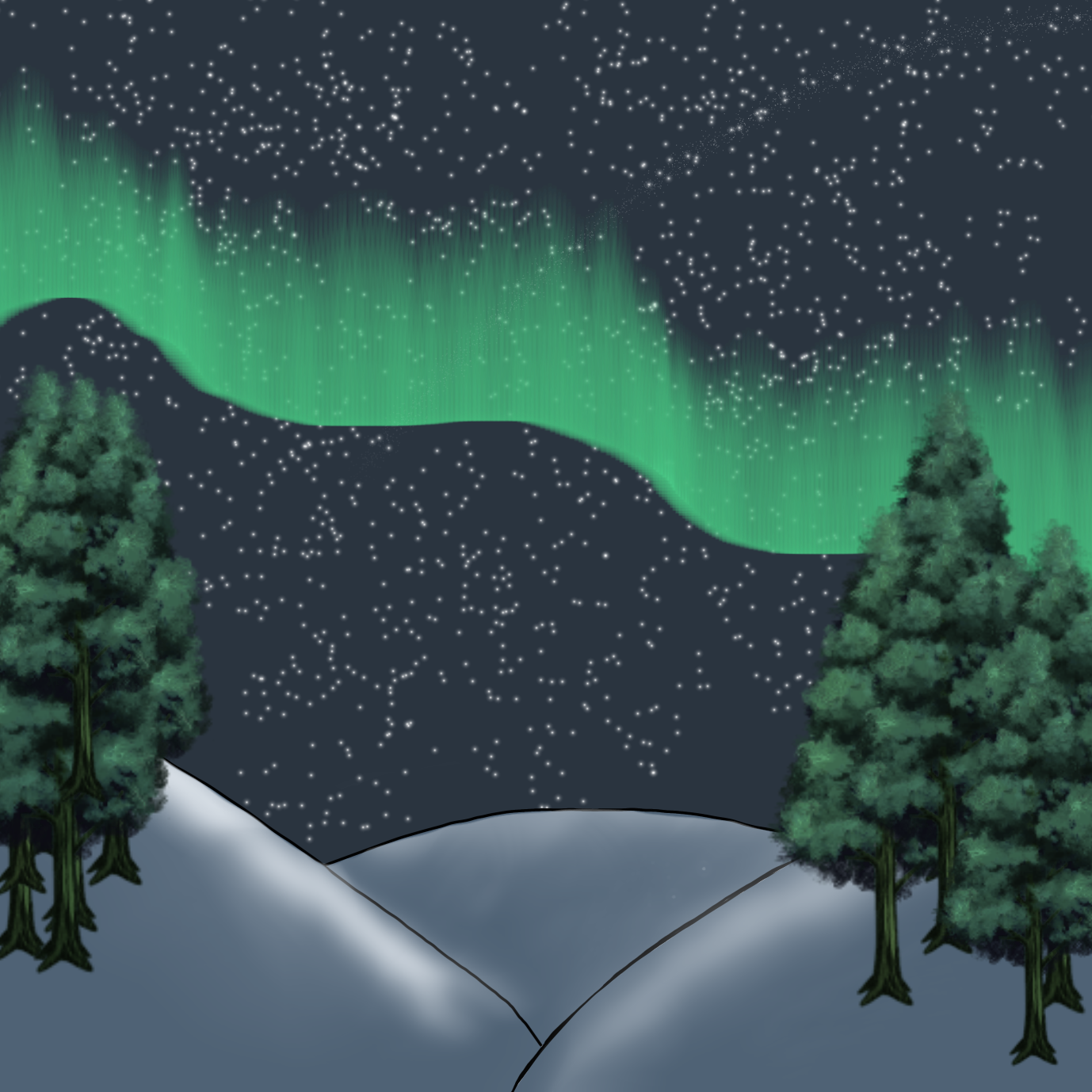 Aurora borealis 🌌 - ibisPaint