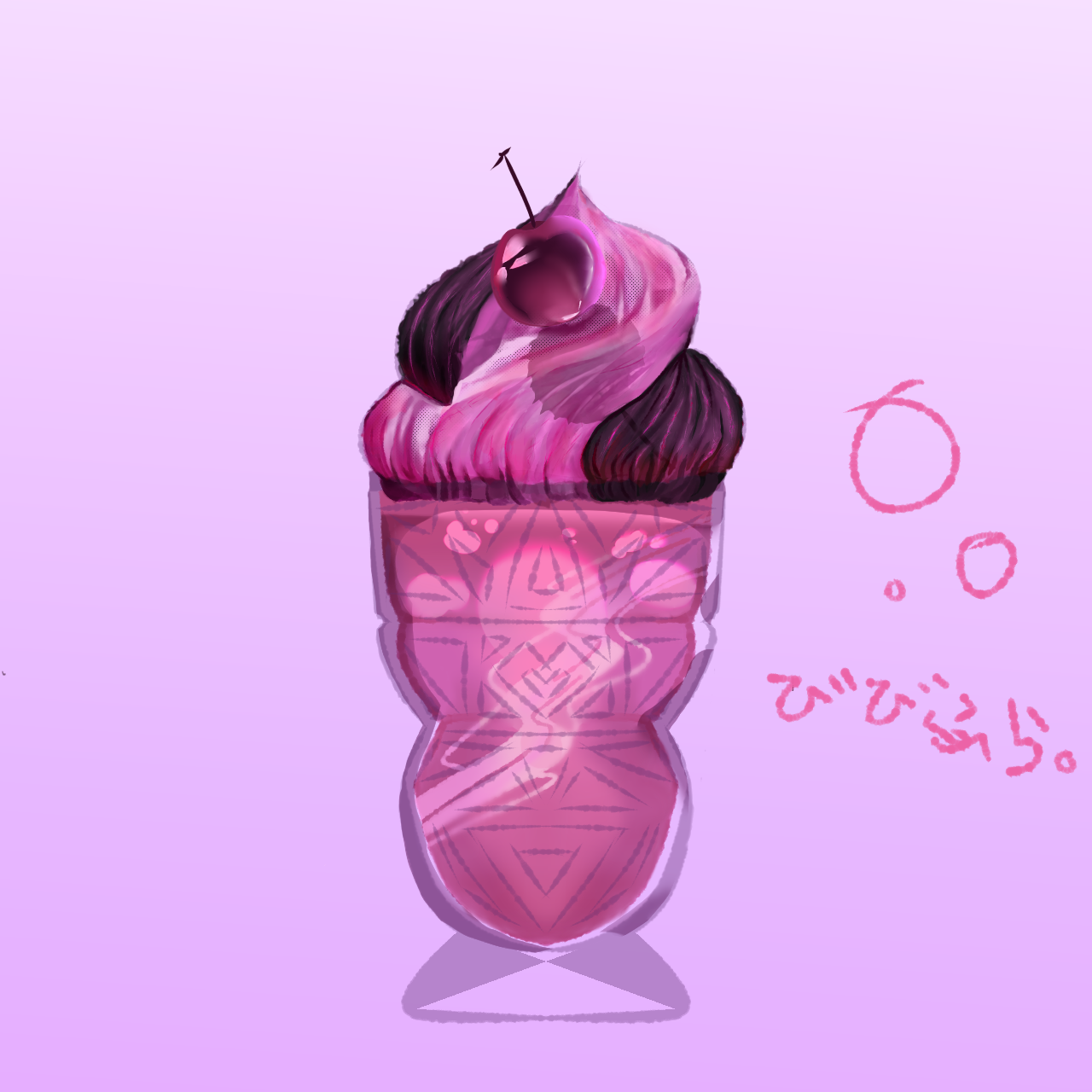 💚WIP💚Cherry Milkshake!!💚ミルクシェーク(櫻)💚 - ibisPaint