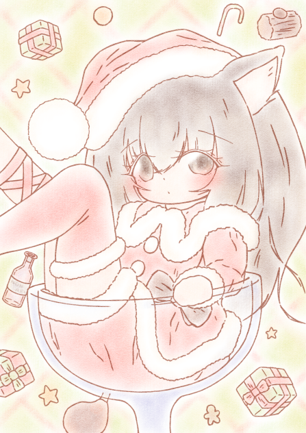 Une chatte de Noël - ibisPaint