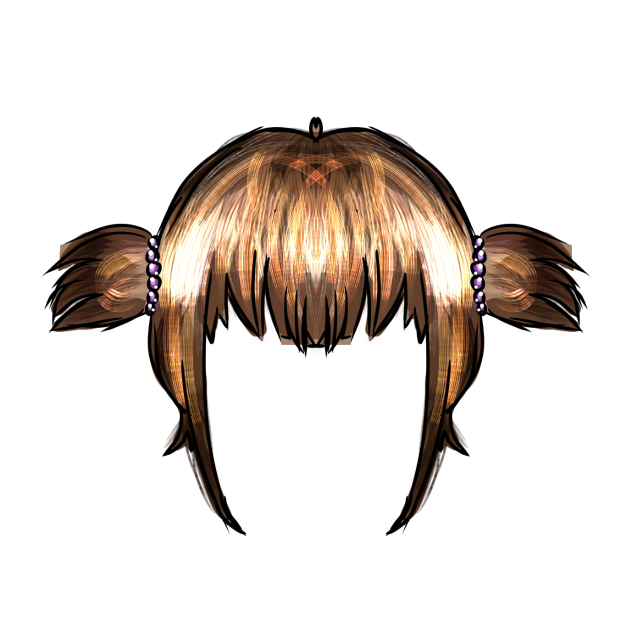 babydoll pigtails with beads in brown! - ibisPaint