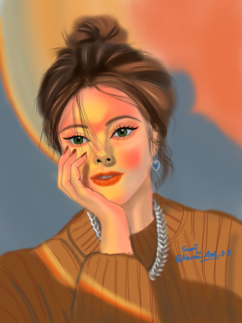 Beautiful protrait of beautiful girl.. - ibisPaint