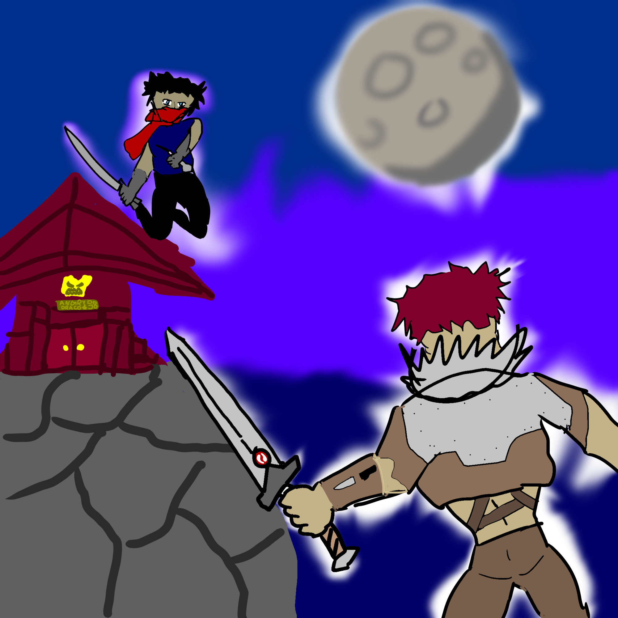 Moon lit battle - ibisPaint