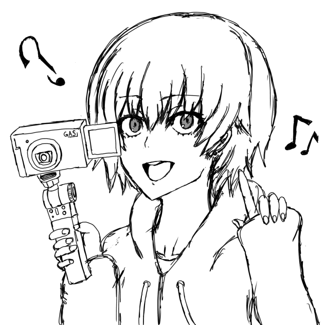 Camera Girl(Line drawing) - ibisPaint