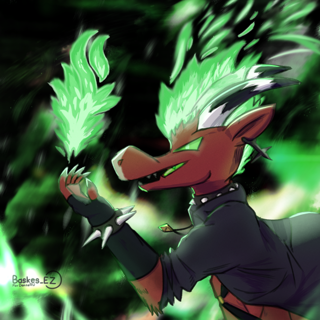 Green flames - ibisPaint