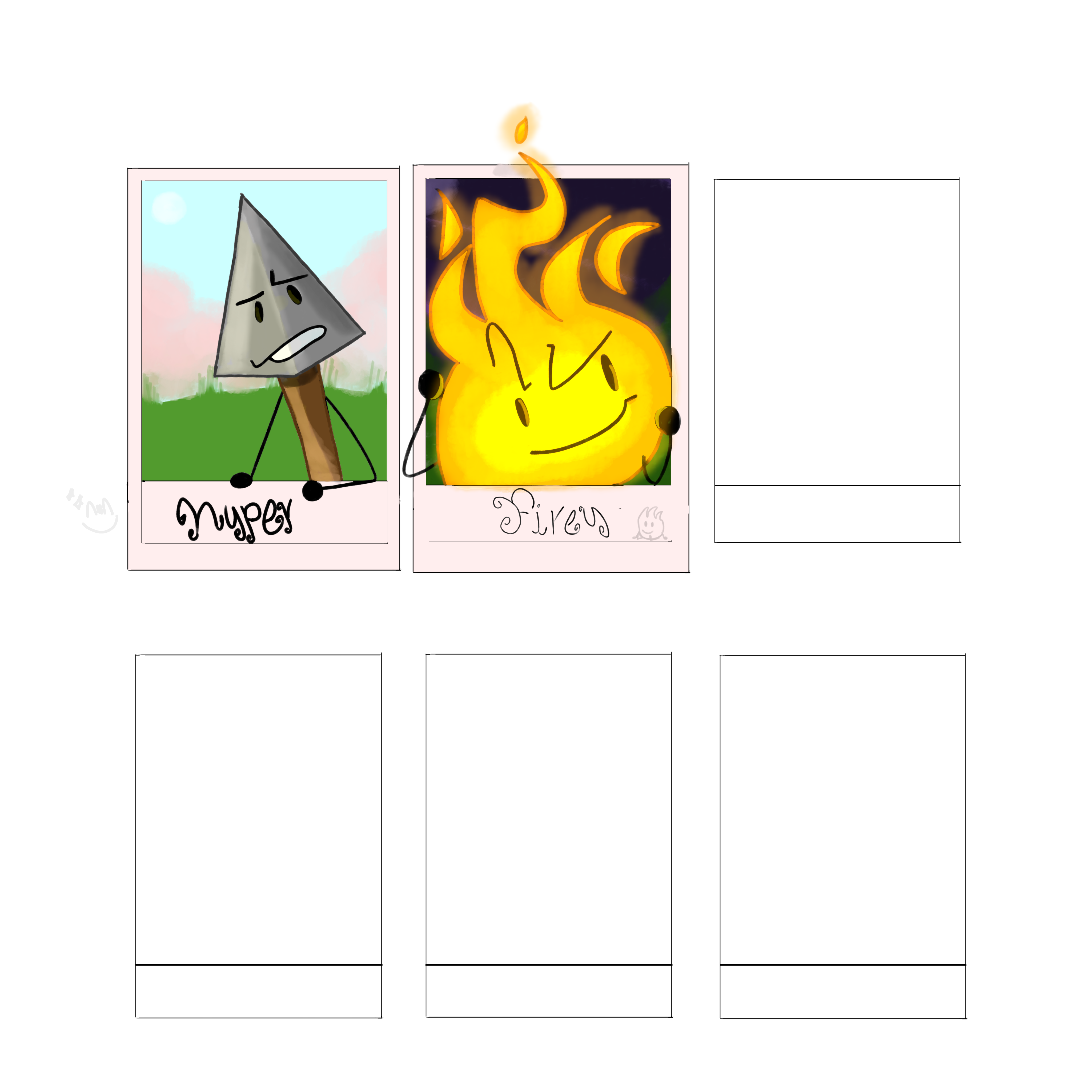 Give 4 object show characters to draw - ibisPaint