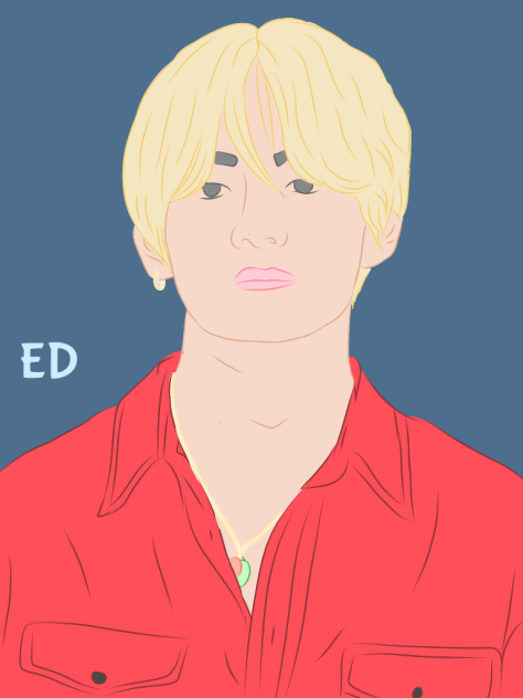 BTS V SIMPLE AND EASY LINE ART - ibisPaint