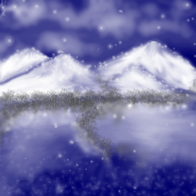 simple snow scenery - ibisPaint