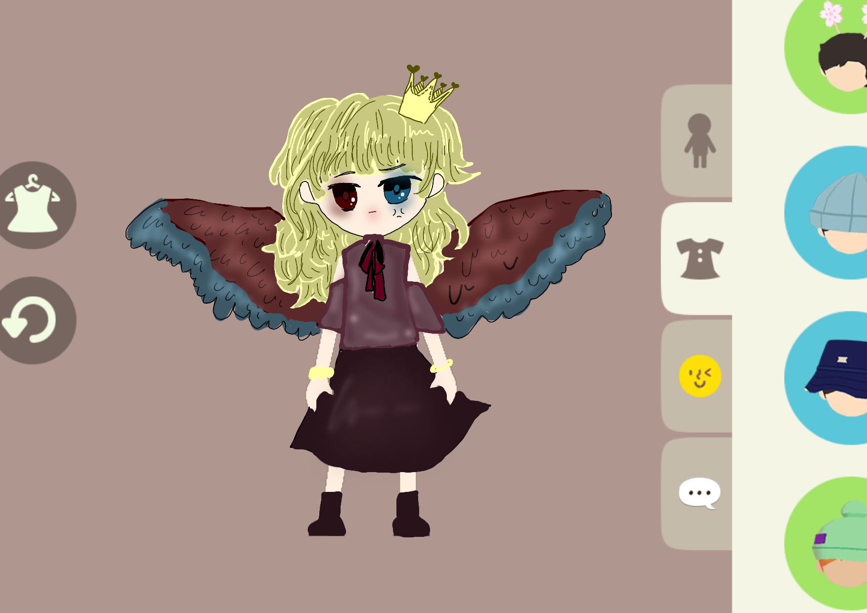 bộ đồ play together đỏ + xanh + 👑 - ibisPaint