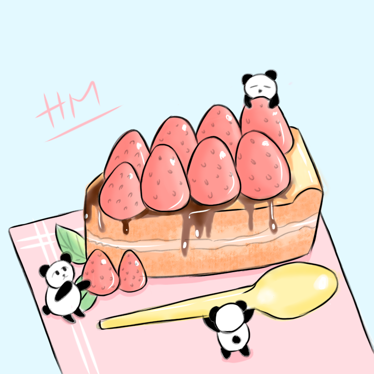 strawberry cake yum yum 😋 - ibisPaint