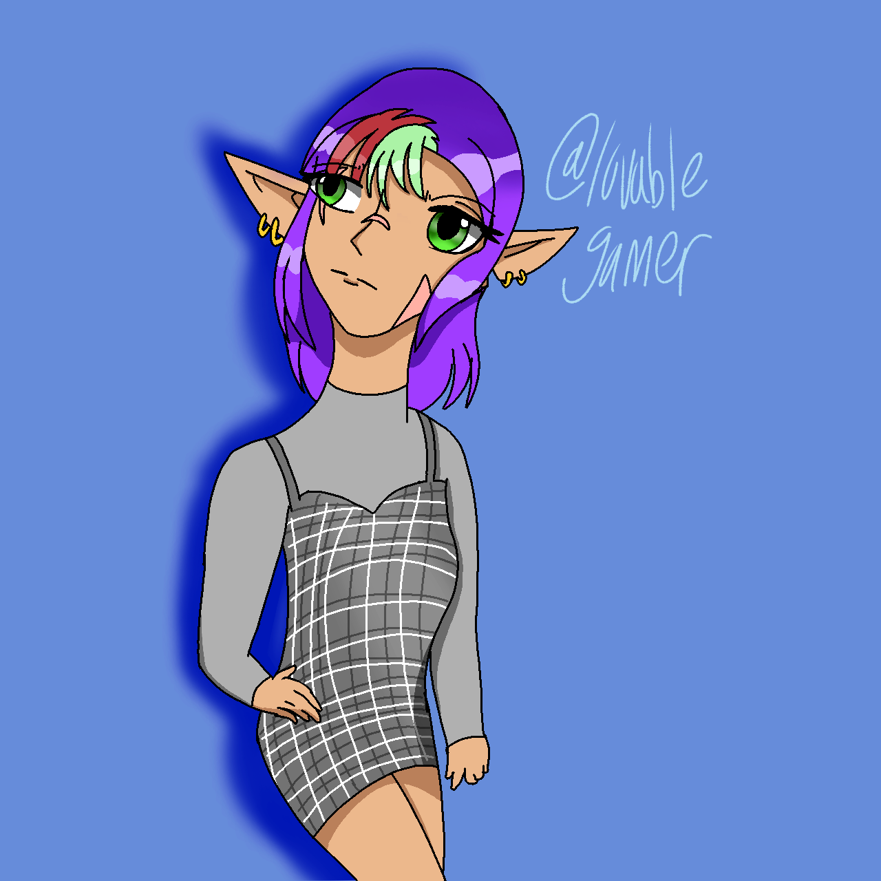 Valender In a Plaid Dress - ibisPaint