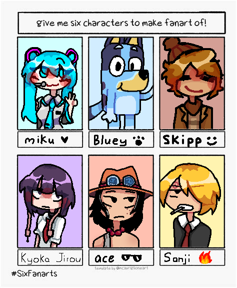 6 characters fanart - ibisPaint