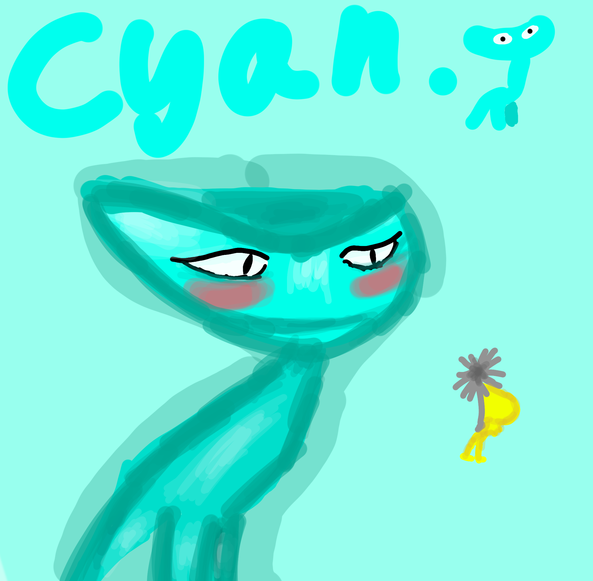 Cyan from rainbow friends - ibisPaint