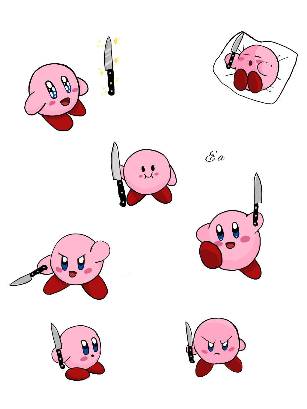 Kirby with a knife - ibisPaint