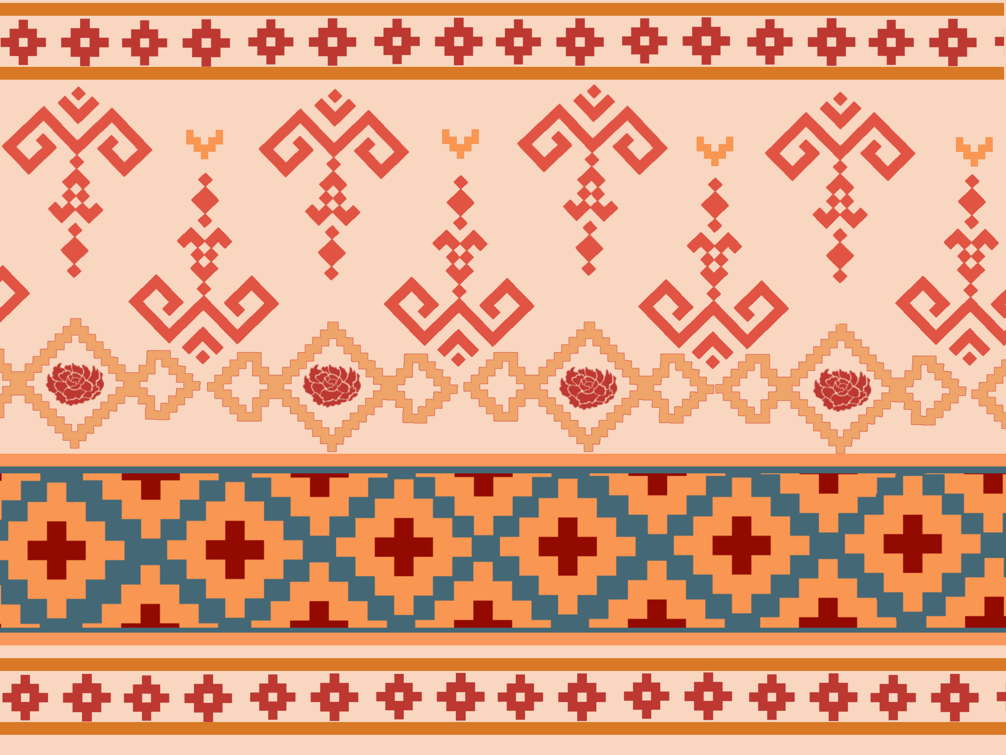 traditional pattern Coloured 2 - ibisPaint