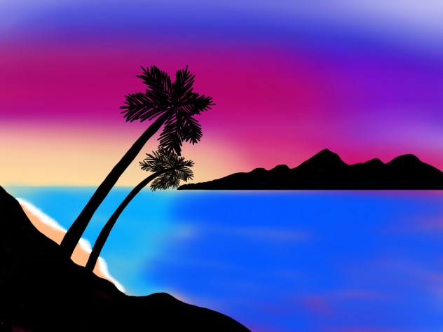 Beach Sunset timelapse - ibisPaint