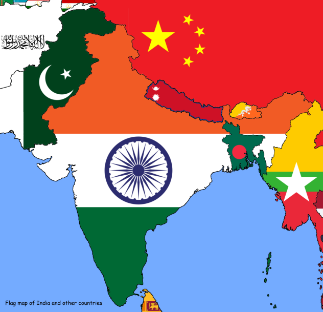 Flag map of India and other countries - ibisPaint