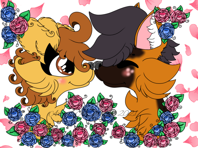 German Shepherd And Golden Retriever Pup - ibisPaint