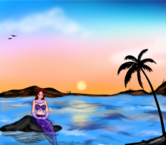 mermaid scenery - ibisPaint