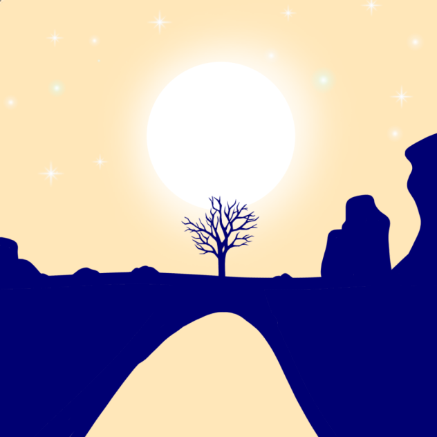 A tree and The moon - ibisPaint