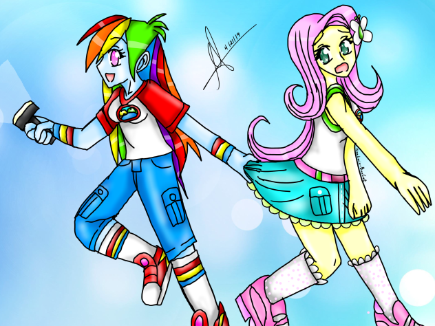 Rainbow Dash and Fluttershy - ibisPaint