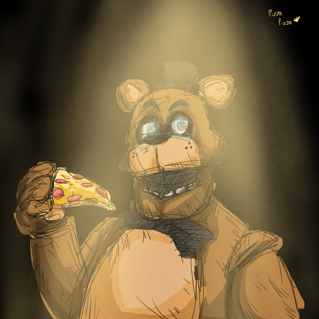 Freddy Fazbear eating Pizza - ibisPaint