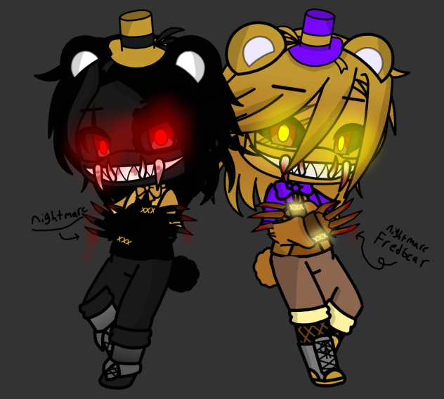 Nightmare and nightmare fredbear UuU - ibisPaint