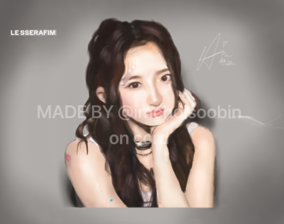 LE SSERAFIM Huh Yunjin ‘Crazy’ Photoshop - ibisPaint