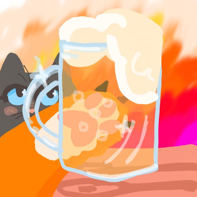 Cat steeling beer - ibisPaint
