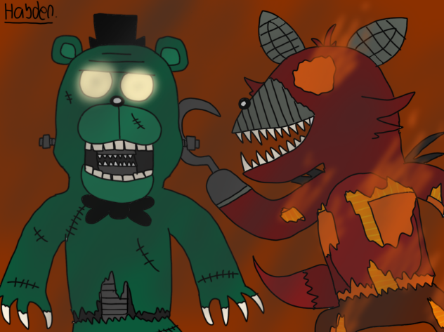 Dreadbear and Grim Foxy Speed draw - ibisPaint