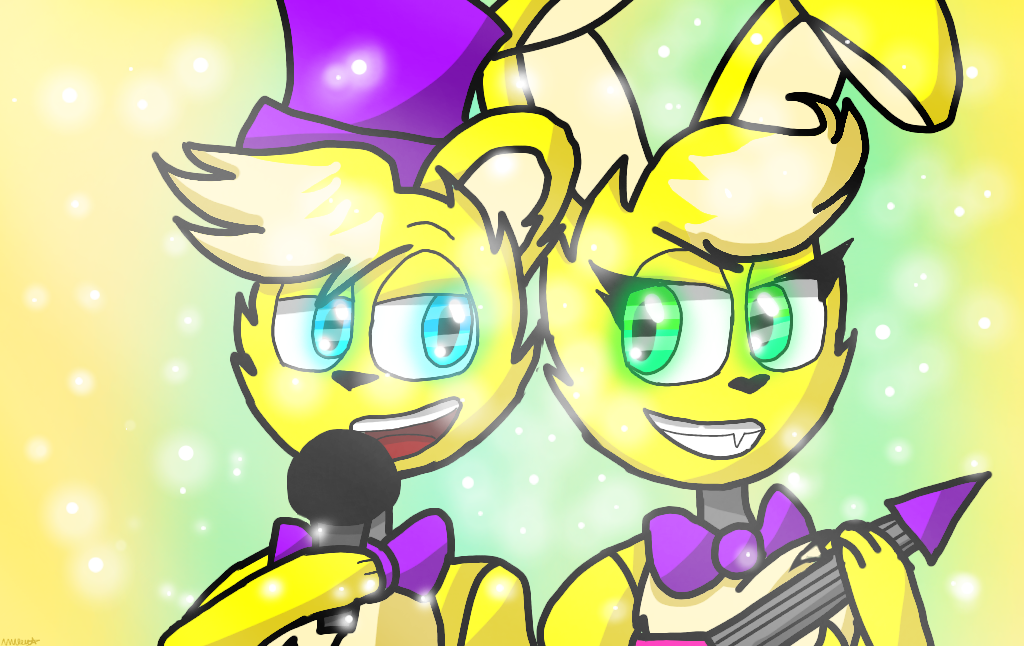 Fredbear and Spring Bonnie - ibisPaint