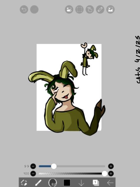 weird colored rabbit - ibisPaint