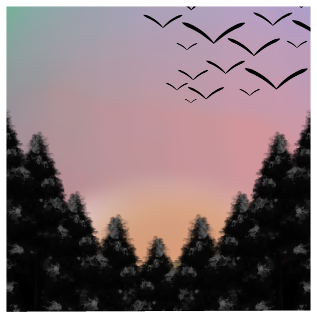 Easy landscape drawing - ibisPaint