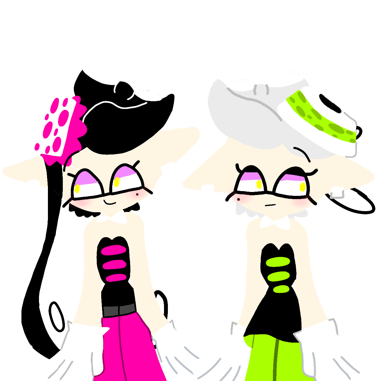 squid sisters in lineless art style - ibisPaint