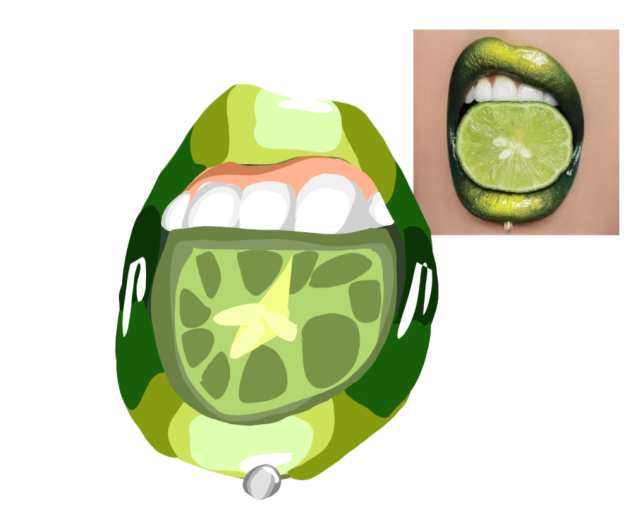 My attemp at drawing lime lips - ibisPaint