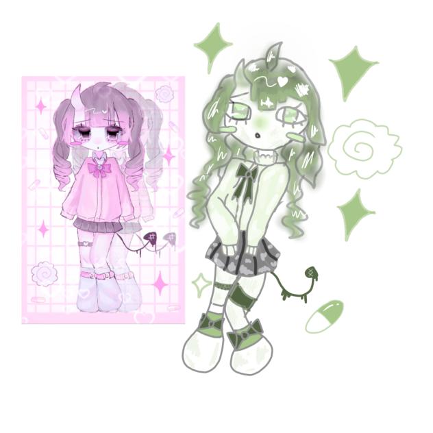 My own Gacha character! (Green one) - ibisPaint