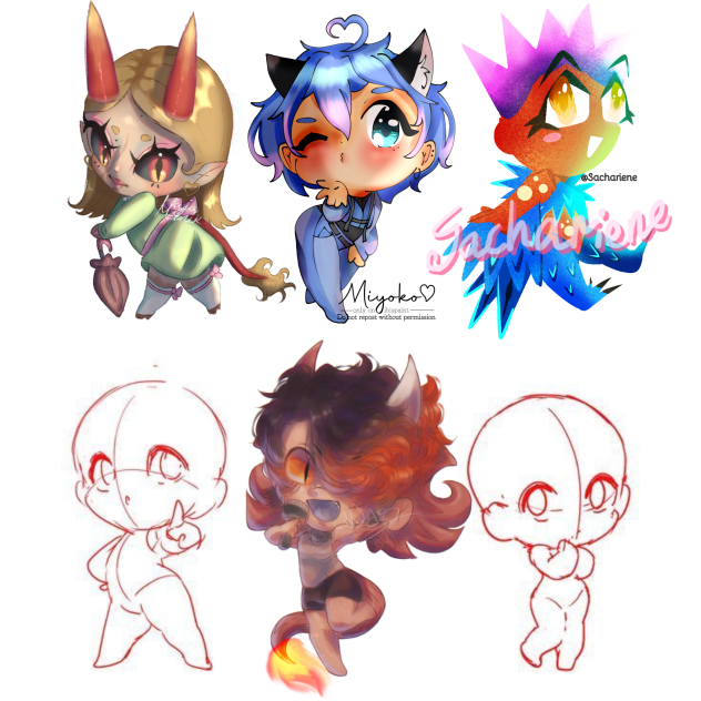 Cute chibi Collab! - ibisPaint