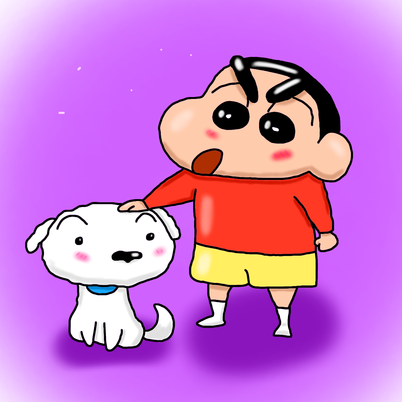 Shin-chan y Nevado juntos wallpaper. - ibisPaint